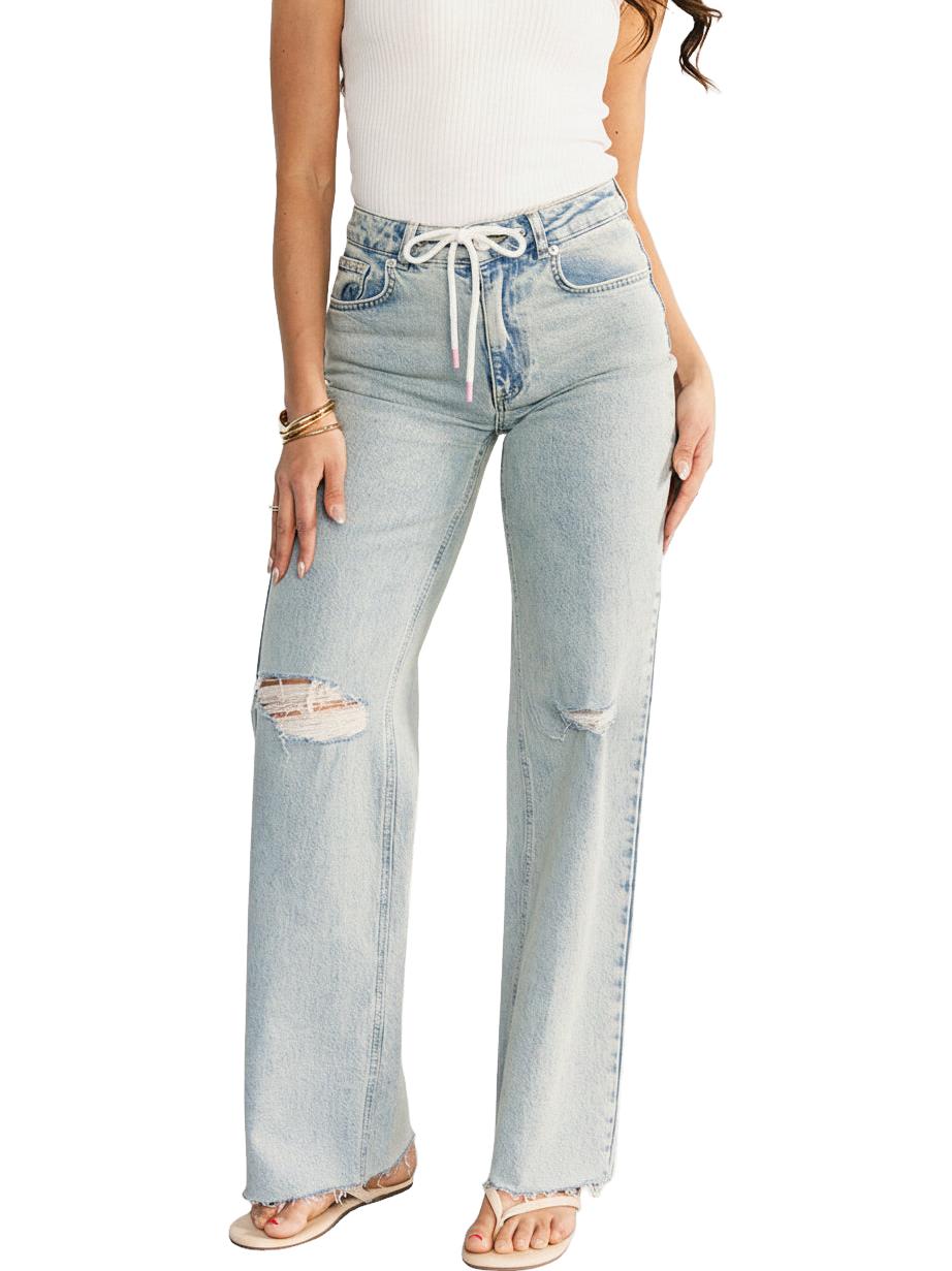 TEKSPARK Tekspark Ronda Mid-Rise Straight Leg Distressed Jeans